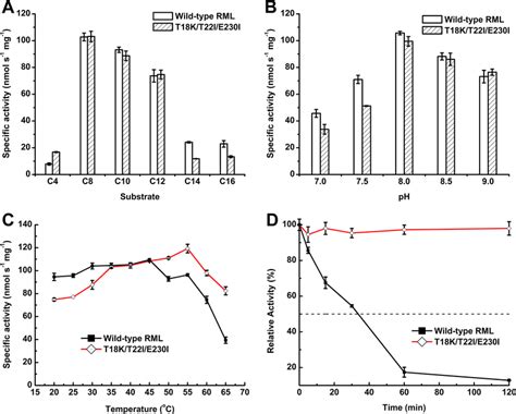 Enzymatic Properties Of Wild Type Rml And The Triple Mutant