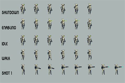 Free Robot Pixel Art Sprite Sheets By 2d Game Assets On Dribbble