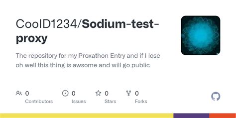 Github Coold1234sodium Test Proxy The Repository For My Proxathon Entry And If I Lose Oh