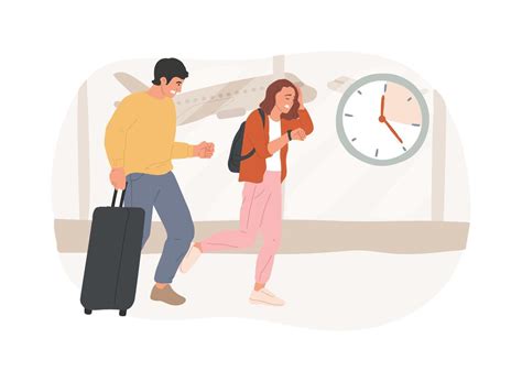 Being Late For The Flight Isolated Cartoon Illustrations 50204532