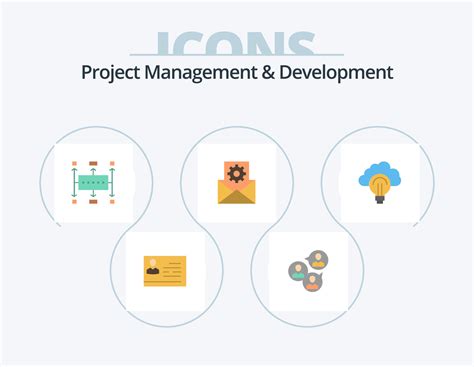 Project Management And Development Flat Icon Pack 5 Icon Design Data Management Data Group