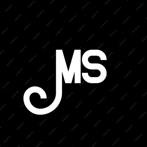 Ms 로고 문자 디자인 초기 문자 Ms 로고 아이콘 추상 문자 Ms 미니멀 로고 디자인 템플릿 M S 문자 디자인 터 검은색