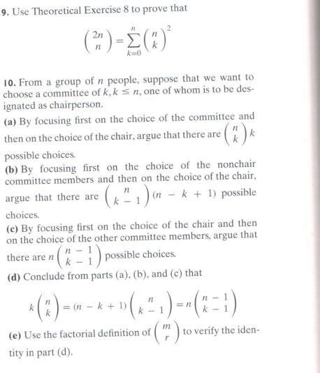 Solved 9 Use Theoretical Exercise 8 To Prove That Chegg Com