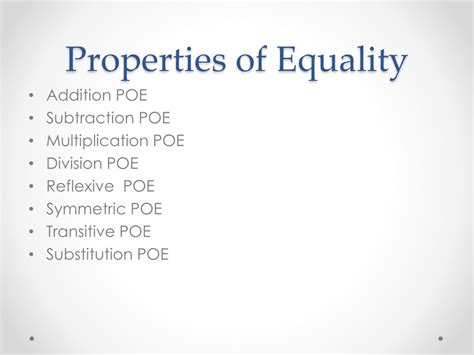 Ppt Properties Of Equality Powerpoint Presentation Free Download