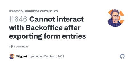 cannot interact with backoffice after exporting form entries · issue 646 · umbraco umbraco