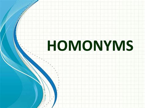 Solution Homonyms English Grammar Studypool