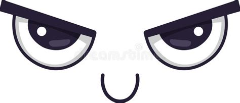 Cartoon Face Features Narrowed Eyes And A Slight Smile Conveying A