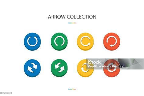 Set Reload Modern Desain Recycle Icons Mengatur Elemen Panah Ilustrasi Dengan Bentuk Lingkaran 4