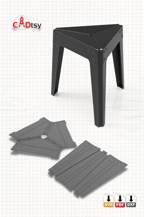 Industrial Style Metal Stool Cnc Laser Cut Dxf File Artofit