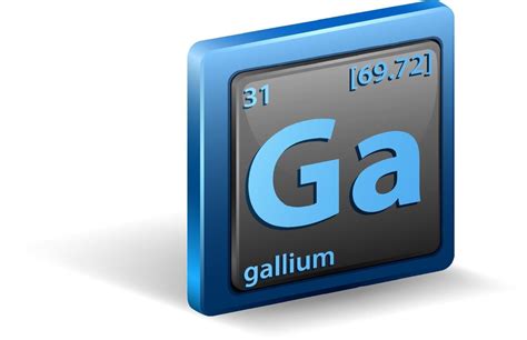 Gallium Chemical Element Chemical Symbol With Atomic Number And Atomic Mass Vector Art