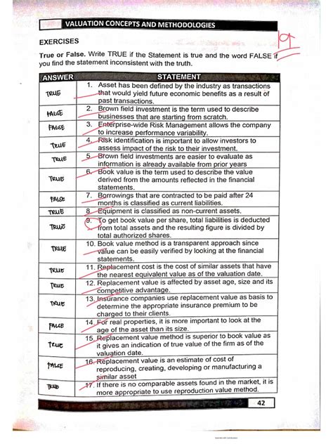 Valuation Concepts And Methods Chapter 2 Checked Pdf