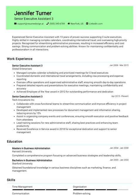 12 Personal Executive Assistant Resume Examples And Templates For 2024
