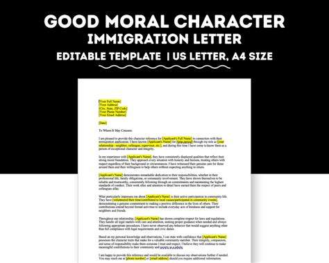 Good Moral Character Letter For Immigration Template Immigration