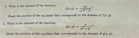 Solved What Is The Domain Of The Function F X Y Xyxy Chegg Com