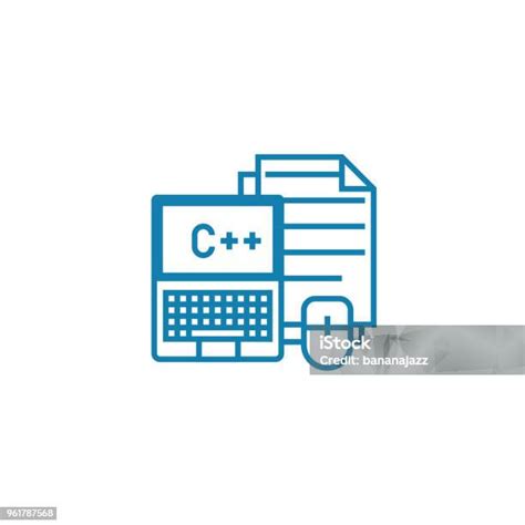 Konsep Ikon Linear Pengkodean Program Program Coding Baris Vektor Tanda Simbol Ilustrasi