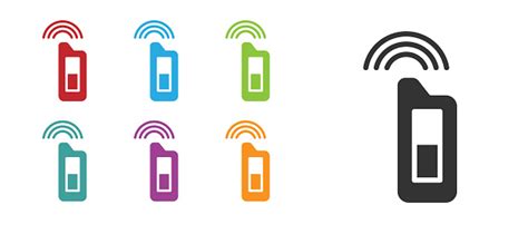 흰색 배경에 리모컨 아이콘이 있는 블랙 카 키입니다 자동차 키 및 경보 시스템 다채로운 아이콘을 설정합니다 벡터 일러스트레이션 강철에 대한 스톡 벡터 아트 및 기타 이미지