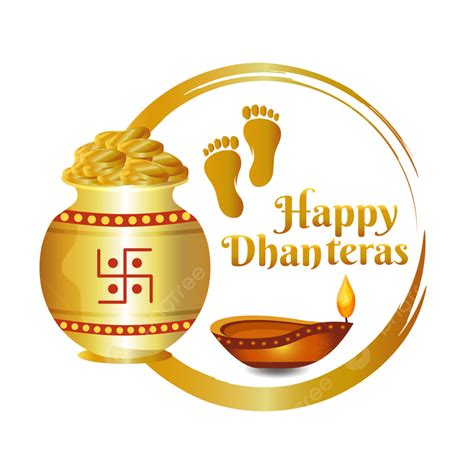 Happy Dhanteras Vector Hd Images Happy Dhanteras Letteing With Gold