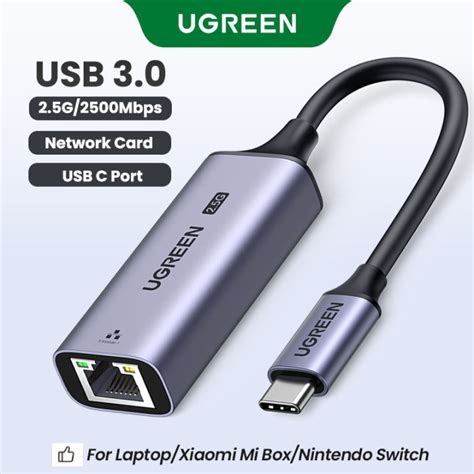 Ugreen 2500mbps Usb C Ethernet Adapter 2 5 Gigabit Type C To Lan Rj45 Network Card For Macbook