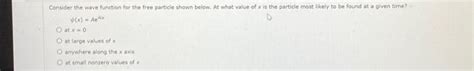 Solved Consider The Wave Function For The Free Particle Chegg