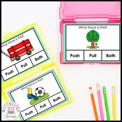 Push Or Pull Force And Motion Task Cards Physical Science Tpt