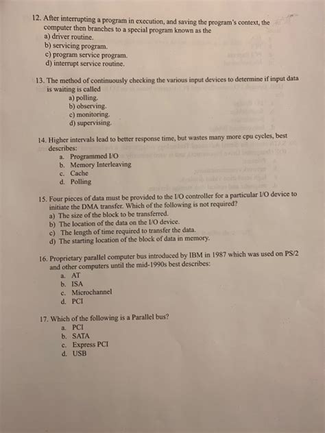 Solved 12 After Interrupting A Program In Execution And