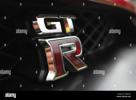 GTR Emblem on the front of a Nissan GTR ca Stock Photo - Alamy