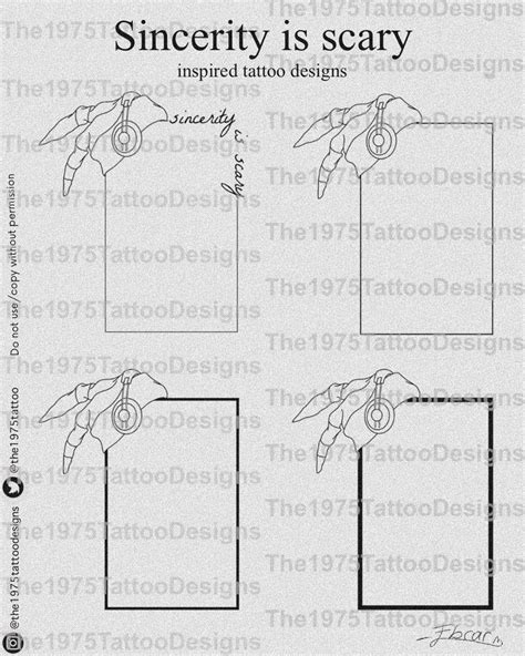 1975 Sincerity Is Scary Rectangle Artwork Box Tattoo Design Sheet Set