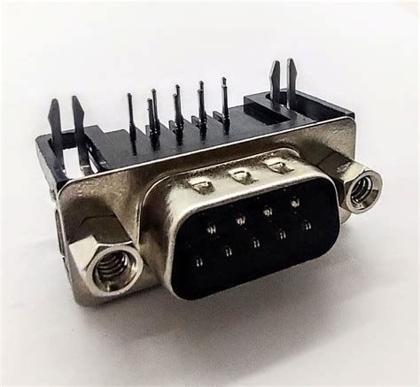 CONECTOR DB9 DR MACHO S PLACA 90º B V Componentes