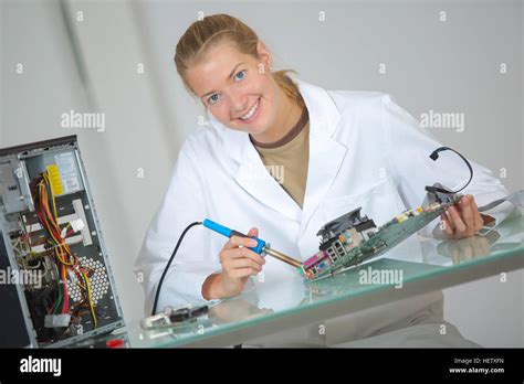 Computer Hardware Assembler Stock Photo Alamy