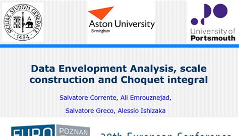 Data Envelopment Analysis Scale Construction And Choquet Integral
