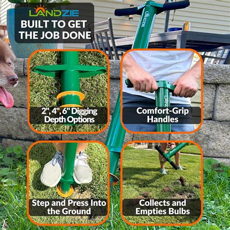 Landzie Bulb Planter Tool Grass Plugger Tool Manual Sod Cutter And Sod
