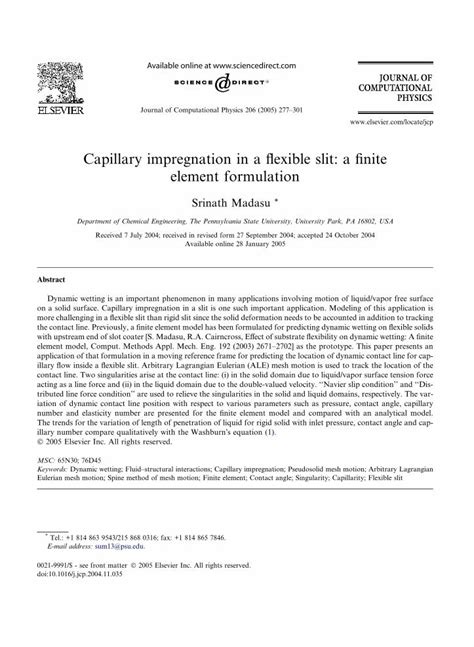 Pdf Capillary Impregnation In A Flexible Slit A Finite Element Formulation Dokumen Tips