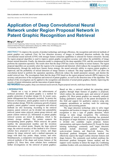 PDF Application Of Deep Convolutional Neural Network Under Region Proposal Network In Patent