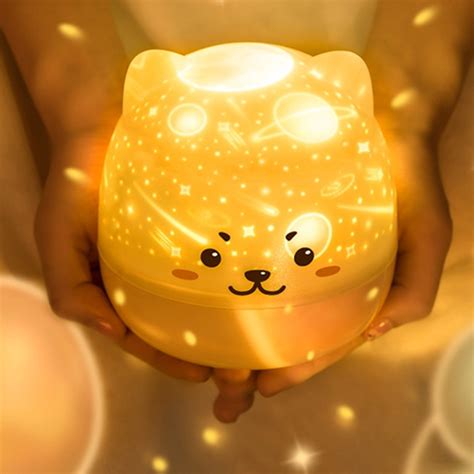 어린이 별이 빛나는 하늘 프로젝션 램프 Usb 회전 Led 야간 조명 뮤직 박스 충전식 수면 조명 귀여운 강아지