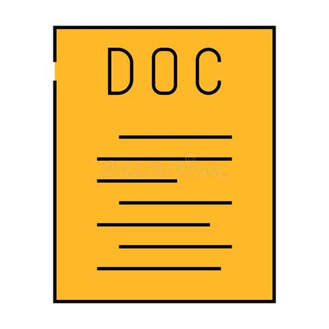 Doc File Format Document Icon Color Illustration Stock Vector