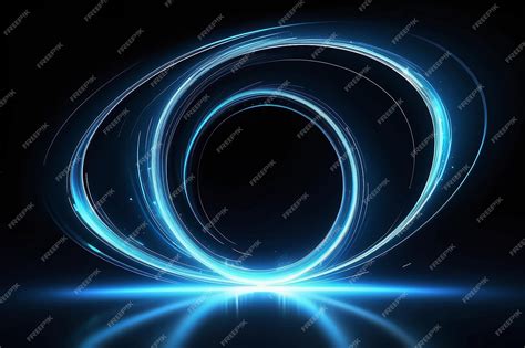 Premium Photo Portal And Frame Abstract Light Lines Of Movement And Speed Blue Color Light Ellipse