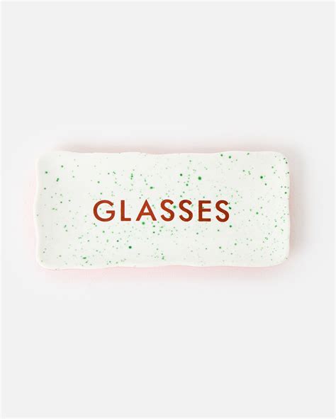 Green Speckle Ceramic Glasses Tray Oliver Bonas