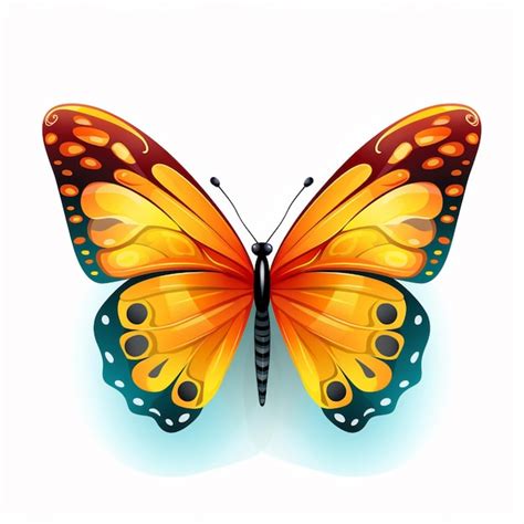 Premium Ai Image Butterfly 2d Cartoon Vector Illustration On White