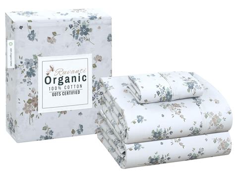 Ruvanti 100 Organic Cotton Full Size Bed Sheets 4 Pc Cotton Full Size