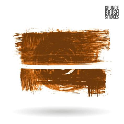 Trazo De Pincel Naranja Y Textura Grunge Vector Abstracto Mano