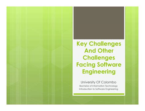 Solution Key Challenges And Other Challenges Facing Software