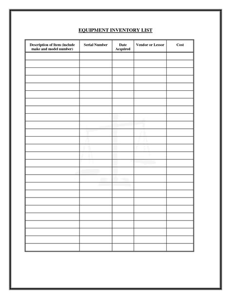 Find And Share Free Documents Office Supplies List List Template