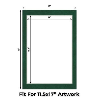 Posterpalooza Green Suede Mat Board For 13x19 Frames Fits 11 5x17