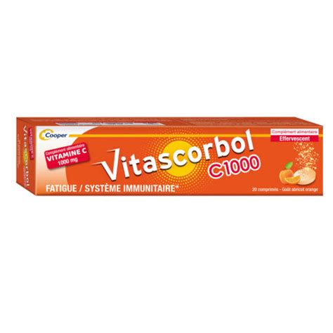 Cooper Vitascorbol 1g 20 Comprimés Effervescents Vitamine C