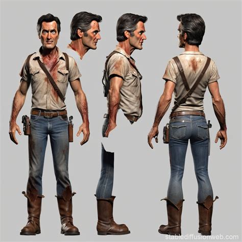 16 Bit Sprite Sheet For Ash Williams From The Evil Dead Prompts
