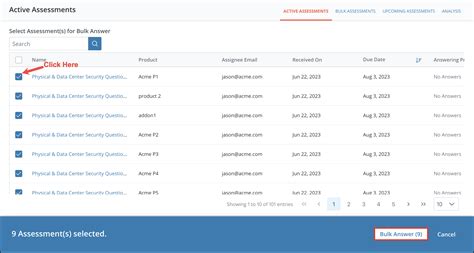 Answering Assessments In Bulk CENTRL
