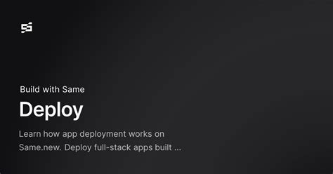 Deploy Same