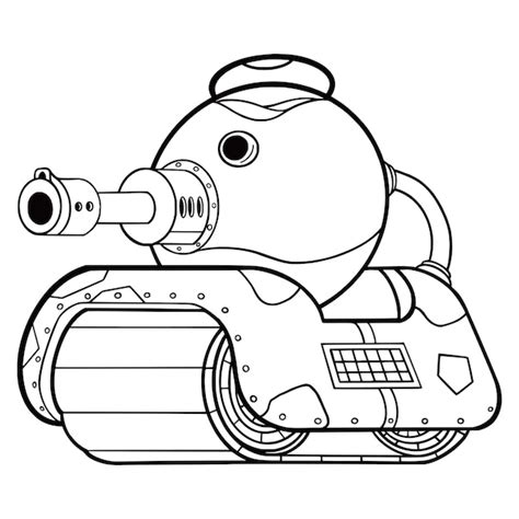 Premium Vector A Drawing Of A Robot With A Gun On It