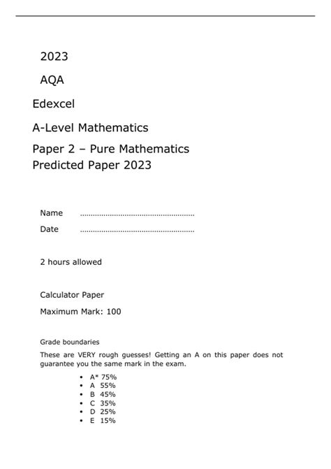 AQA EDEXCEL A LEVEL MATHEMATICS PAPER AND AND AS LEVEL MATHEMATICS PAPER AND FINAL