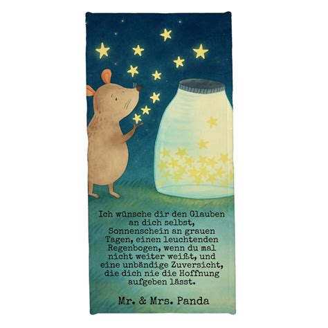 Mr And Mrs Panda Handtuch Maus Sterne Design Badehandtuch Weiß